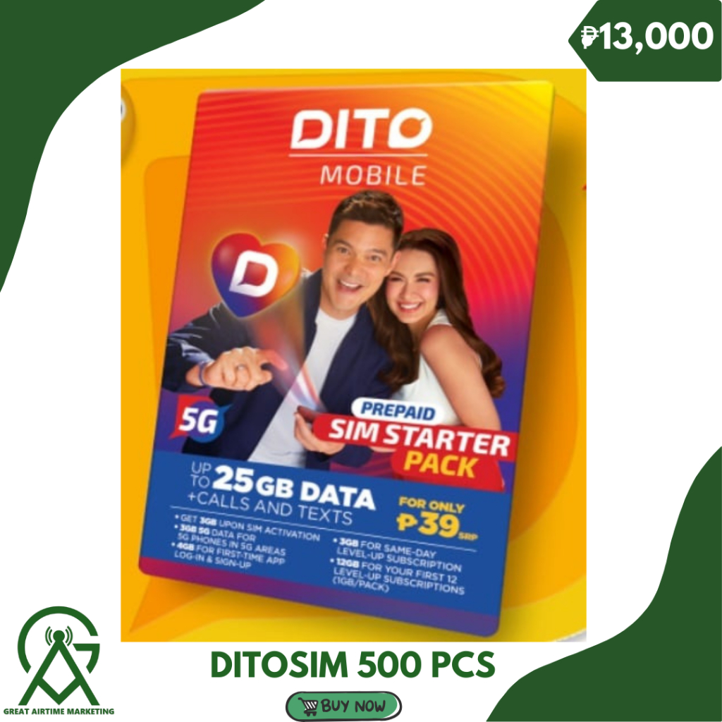DITO SIM -500PCS/PACK (₱26/PC) | Shopee Philippines