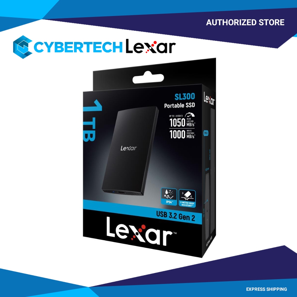 Lexar SL300 1TB 2TB USB 3.2 Gen 2 Portable SSD Up to 1050MB/s Read and ...
