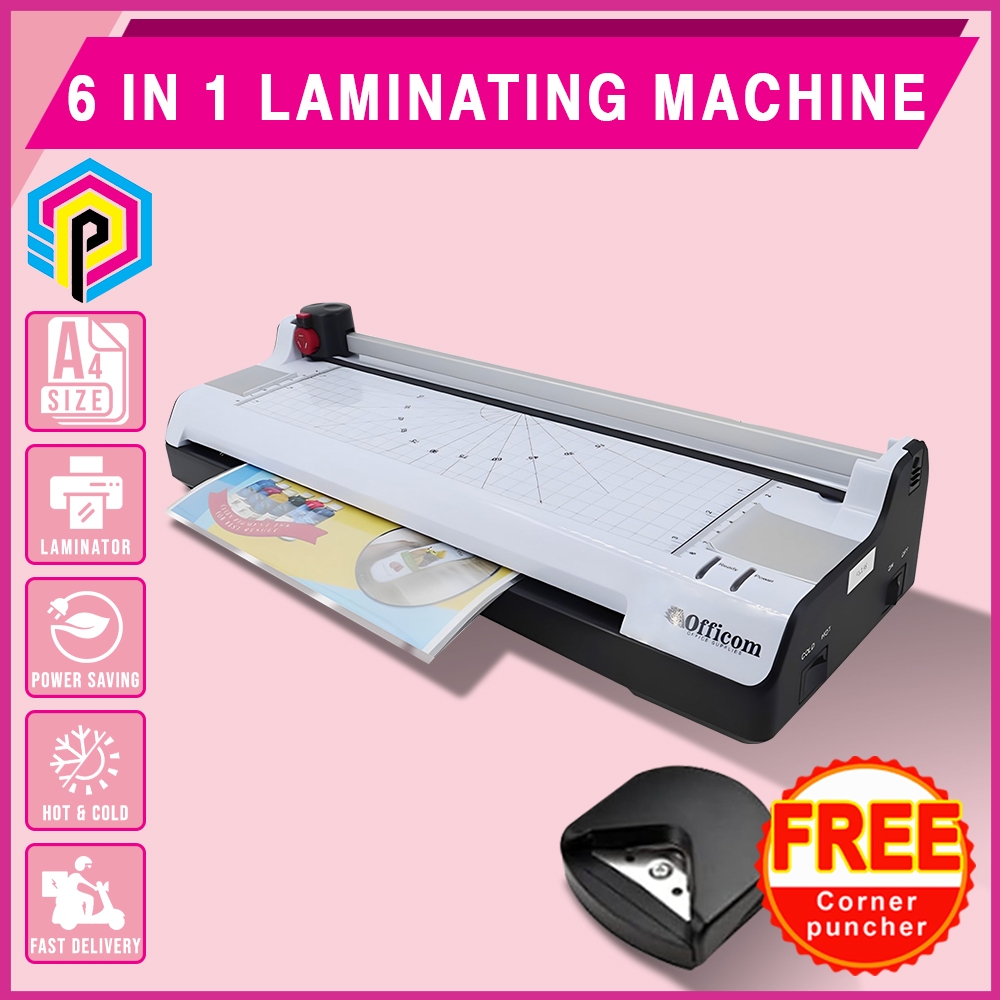 Officom 6 in 1 A3/A4 Laminator Hot & Cold Laminating Machine with ...