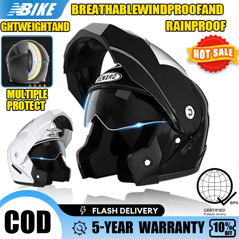 AENXRD Motorcycle Helmet - Full Face & Open Face Dual Mode (Modular ...
