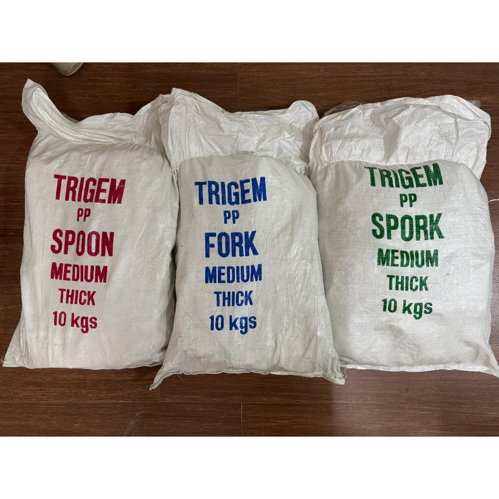 PER SACK 10 KILO TRIGEM Brand Disposable Plastic Spoon, Fork and Spork ...