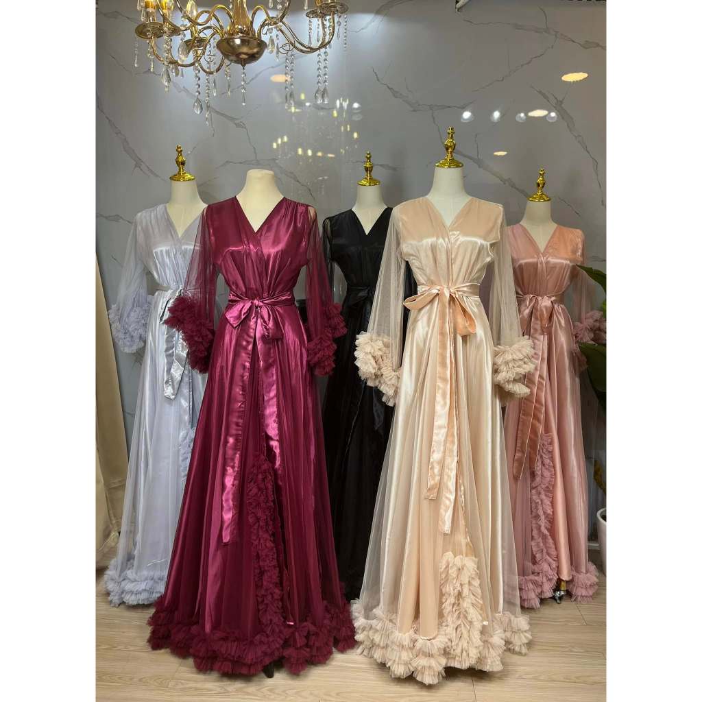 KELSEY GOWNS- COLOREED BRIDAL ROBE LAYERED | Shopee Philippines