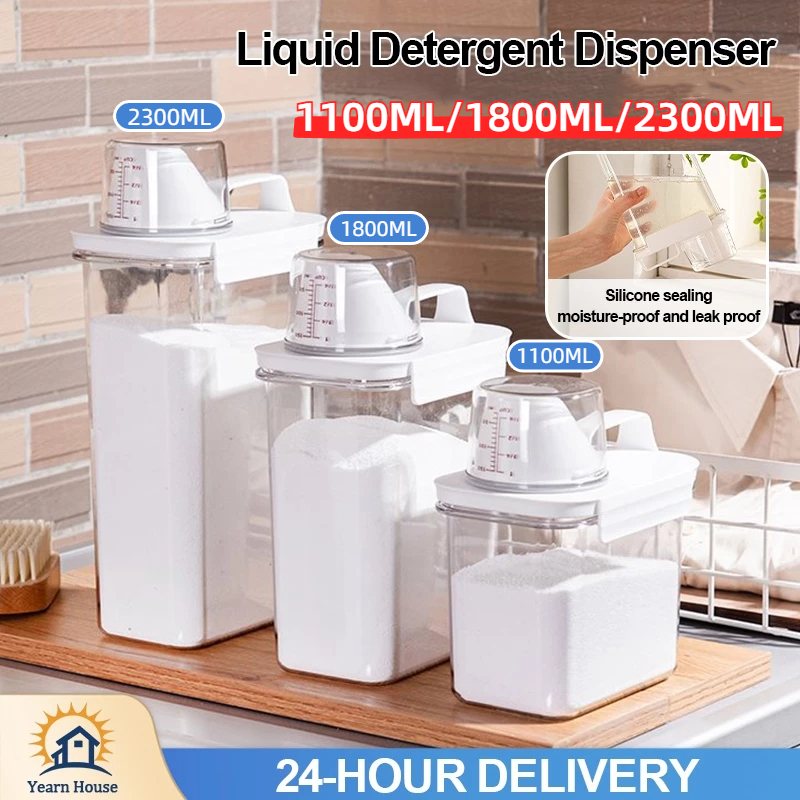 Washing Powder Storage Box Transparent Washing Laundry Detergent ...
