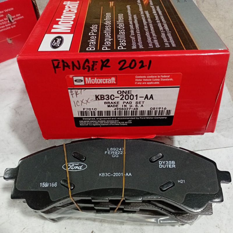 MOTORCRAFT KB3C-2001-AA FRONT DISC Brake PADS SET FOR FORD RANGER 2020 ...