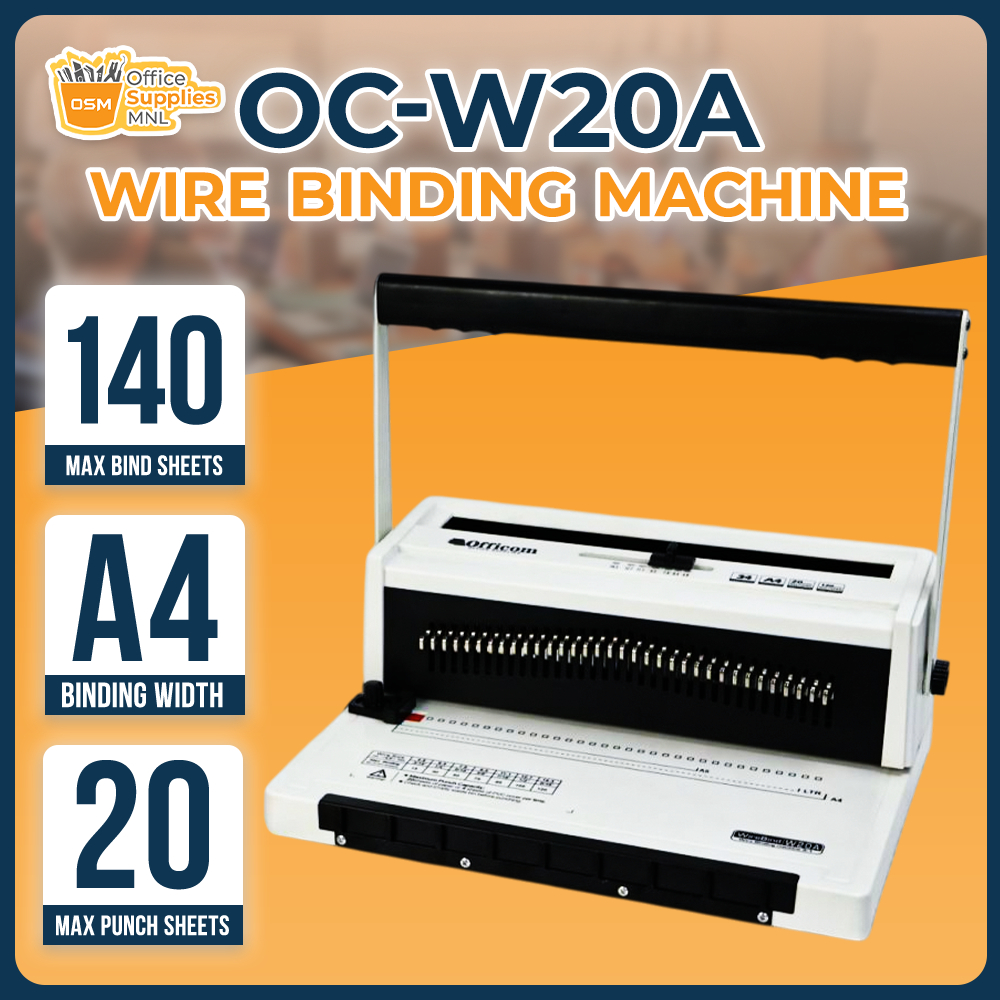 Officom W20A Wire Binding Machine A4 Duty 3:1 Binder Double Loop 34 ...