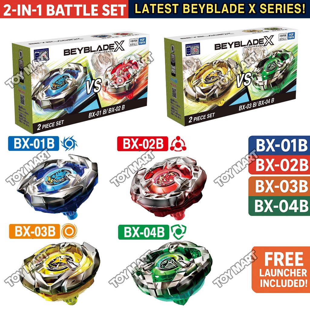 4PCS Beyblade X Battle Spinning Tops with Launcher Play Set 2025 Dran ...