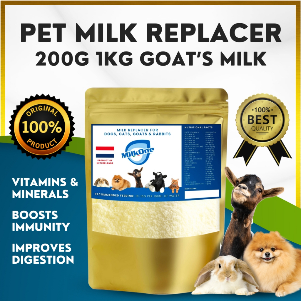 Milk One Goat's Milk Replacer Powder 1kg for Dogs Cats Rabbits Pets ...