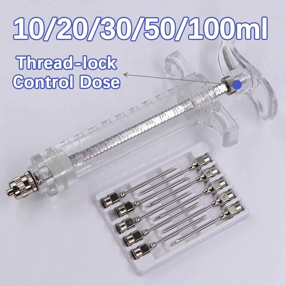 Fiber glass syringe Heavy duty syringe with needles for pig piglets cow ...