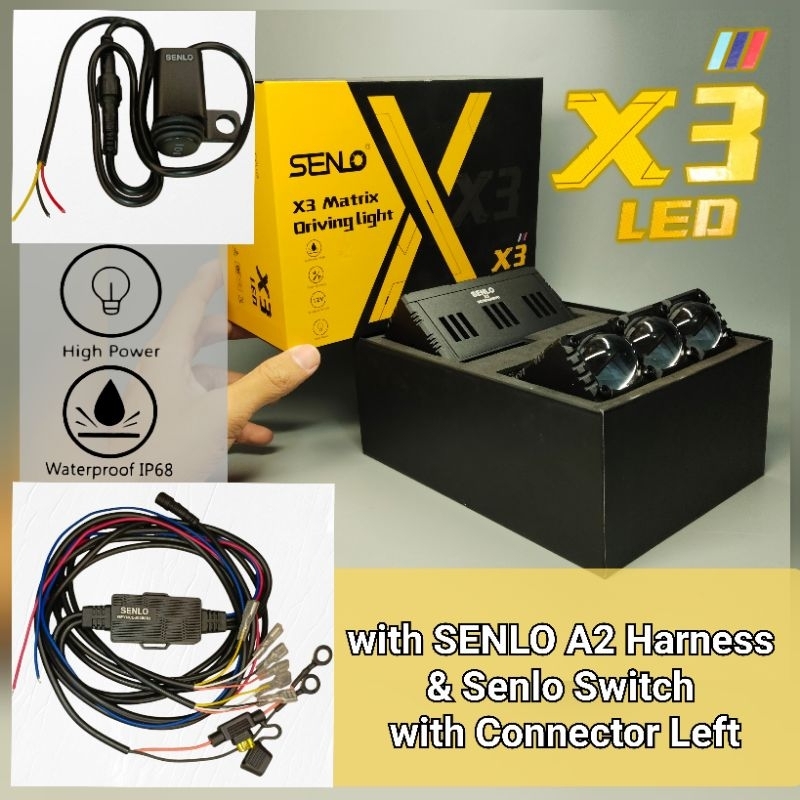 Senlo X3 Plus V3 LED MDL with Senlo A2 Harness & Senlo Switch Connector ...