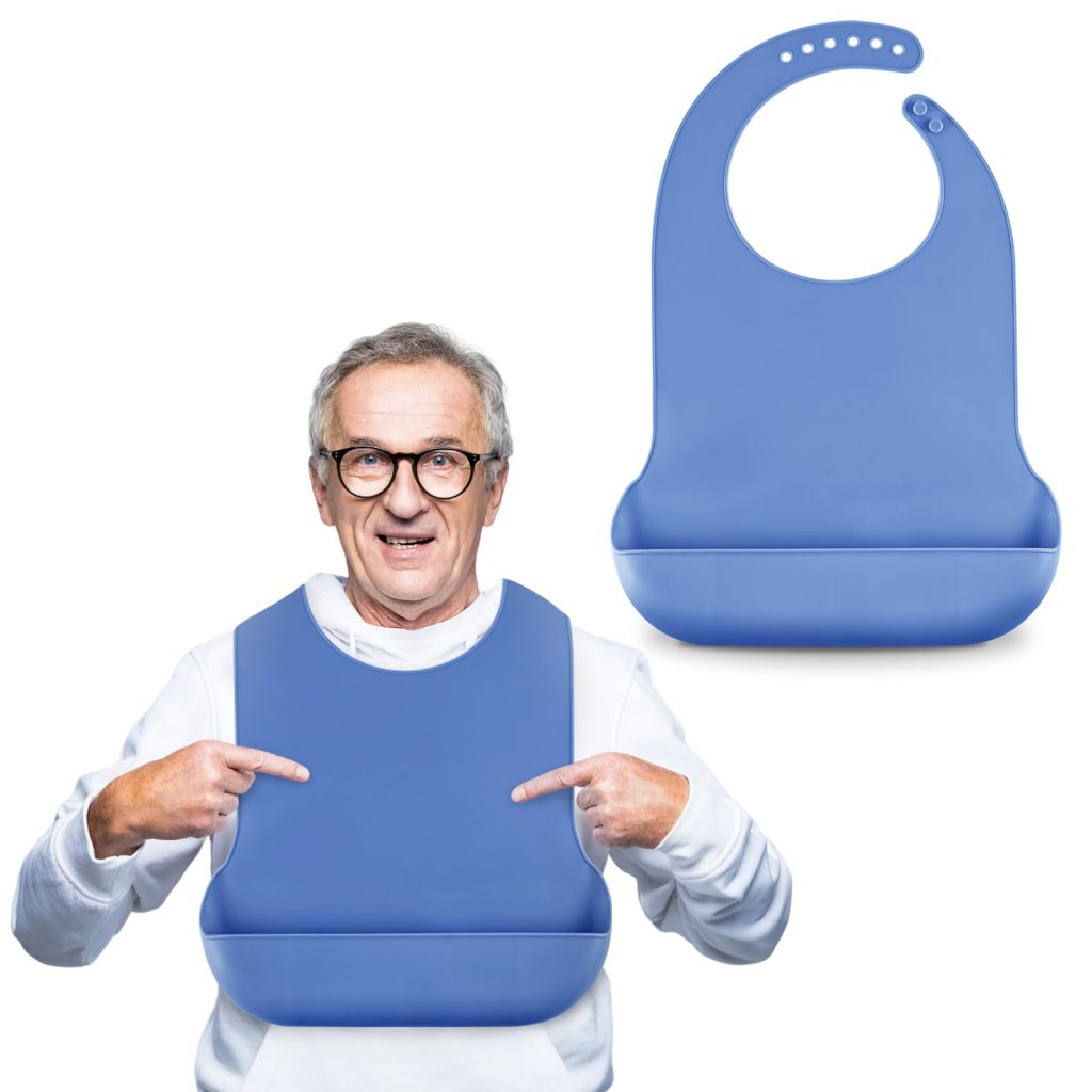 Large Adult Silicone Bib, Waterproof Bib For The Elderly To Eat, 6 ...
