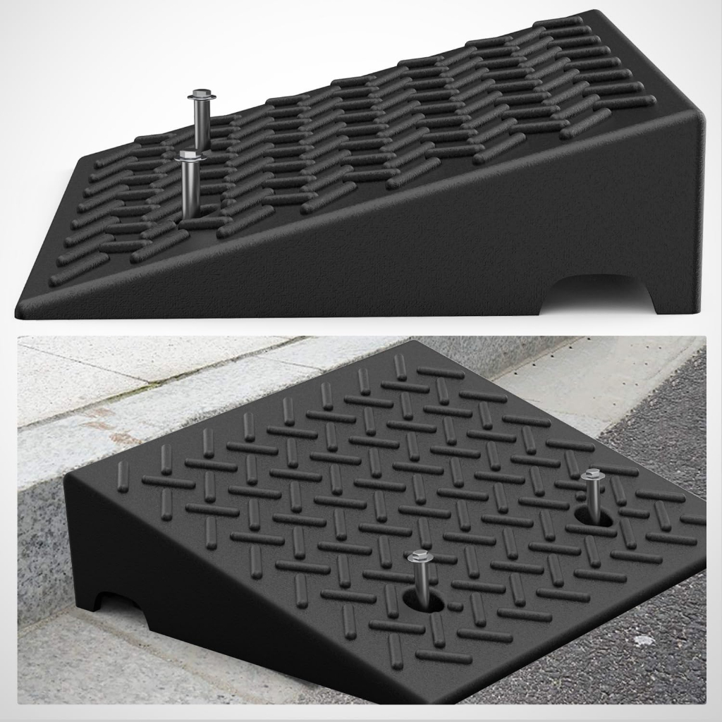 Rubber Curb Ramps 6" Rise Height Heavy Duty Rubber Threshold Portable ...