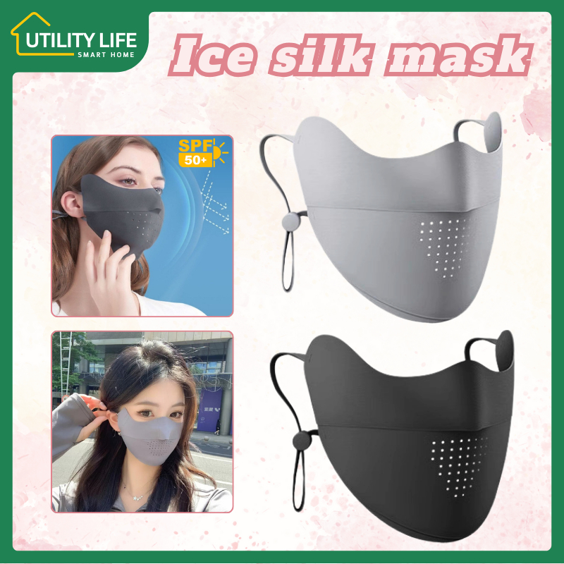 Ice Silk Sun Mask Ultra-Thin UV Protection Mask Full Face Coverage Mask ...