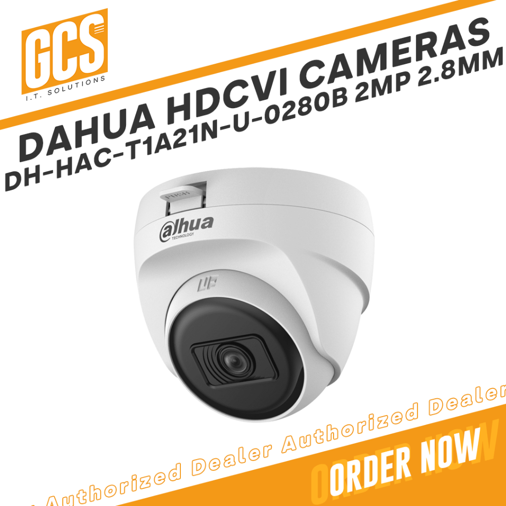 Dahua 2MP HDCVI 2.8mm DH-HAC-T1A21N-U-0280B Fixed IR Eyeball Cooper Series Analog Camera (No ...