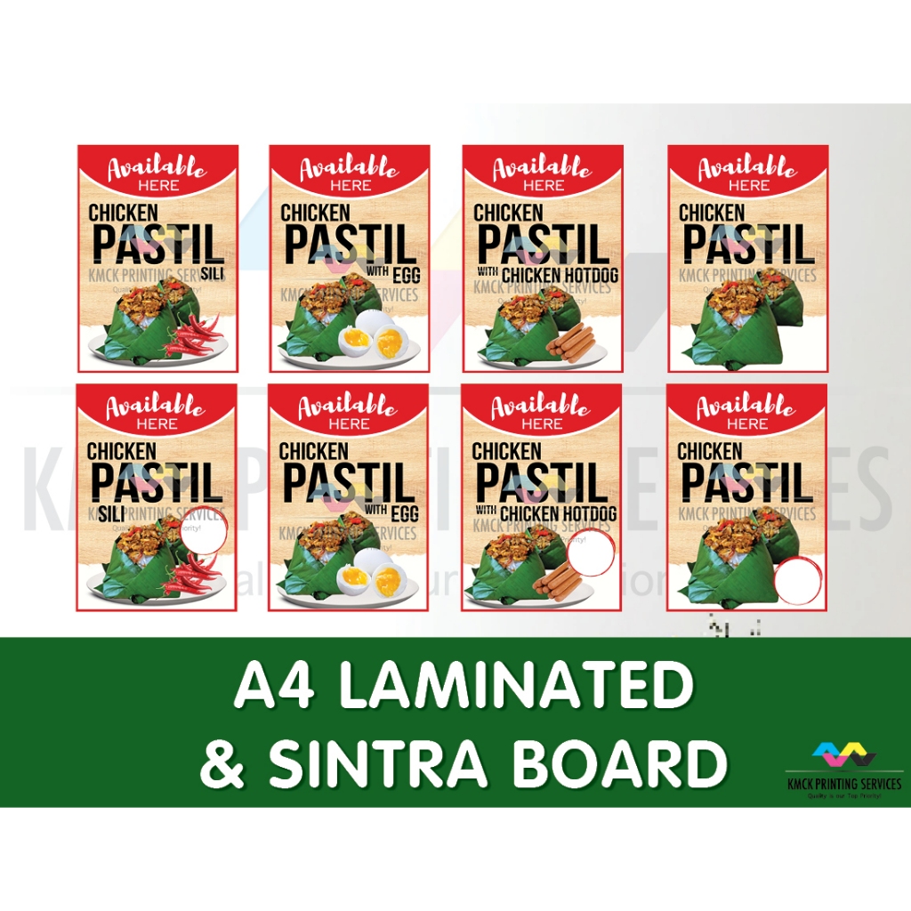 Available Here Chicken Pastil with egg hotdog sili Signages | Shopee ...