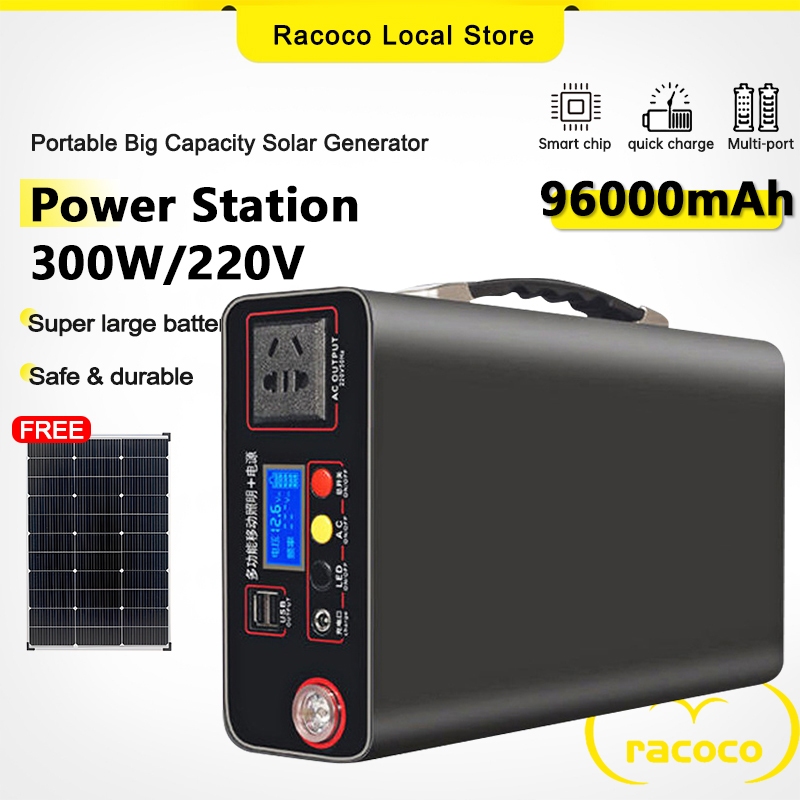 Portable Power Station 300W 96000mAh Large Capacity Quick Charging Home ...