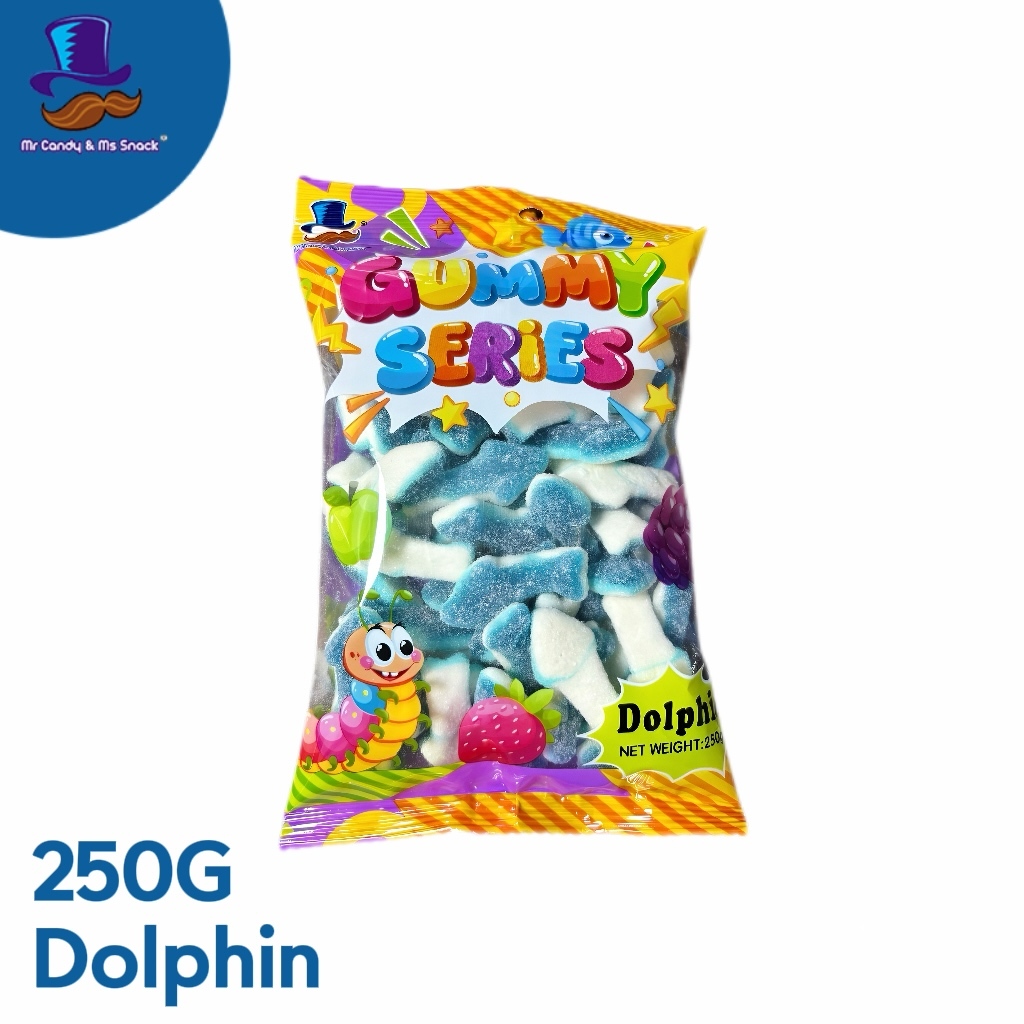【mr candy】dolphin gummy Candy/250g Sour candy/gummies/soft candy/gummy ...