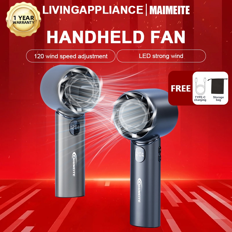 MAIMEITE Rechargeable Handheld Mini Fan with LED Display Mini Strong ...