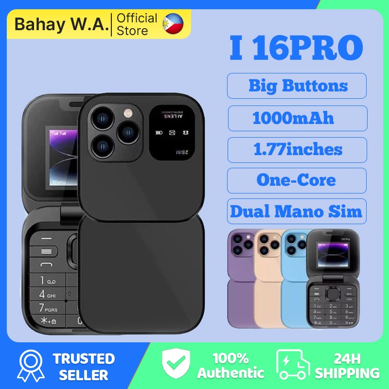 i16 Pro Flip Phone Foldable Dual SIM 2G Keypad FM Radio 120H Endurance ...
