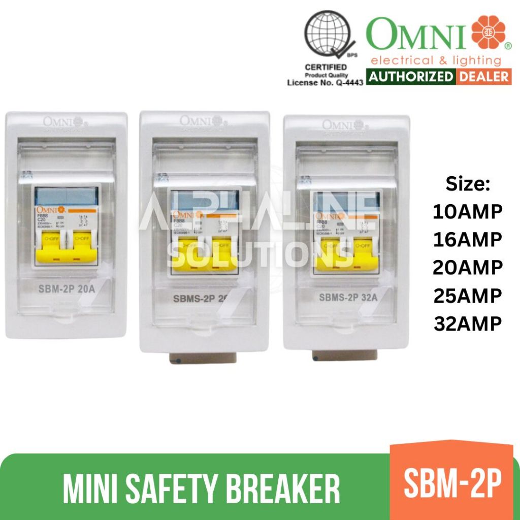 Omni Mini Safety Breaker / Socket/OUTLET Option (10A, 16A, 20A, 25A ...
