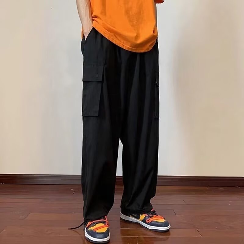 American street work pants men 2025 loose straight leg casual pants ...