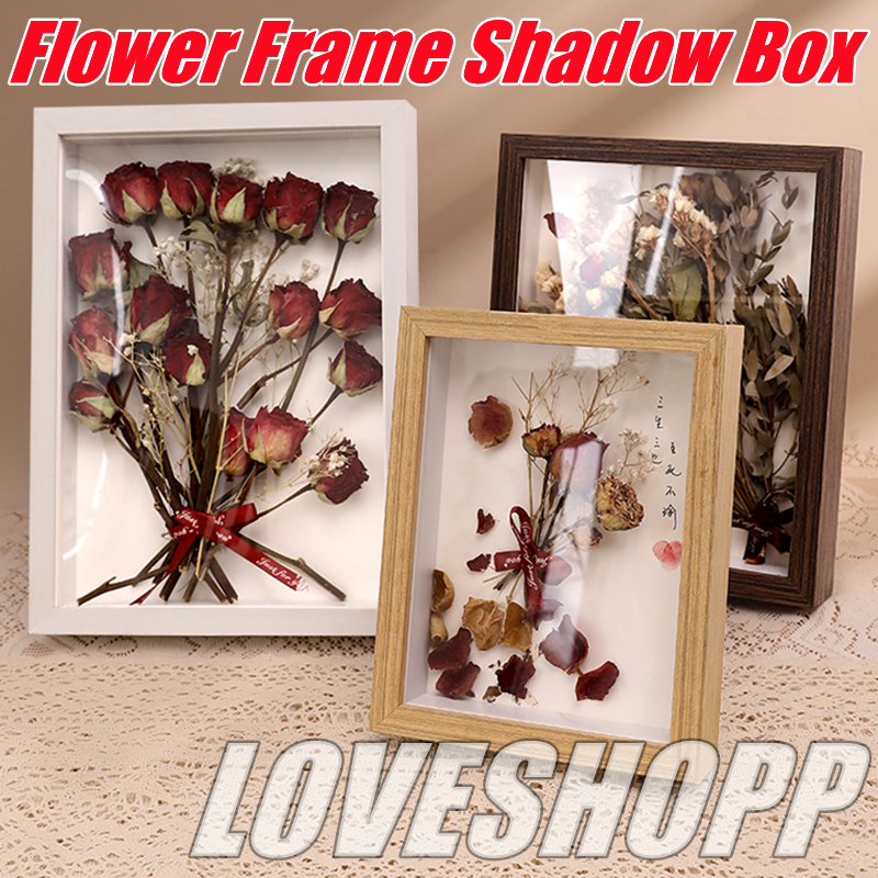 Flower Frame Shadow Box Diy Transparent Acrylic Wooden Shadow Box Photo ...
