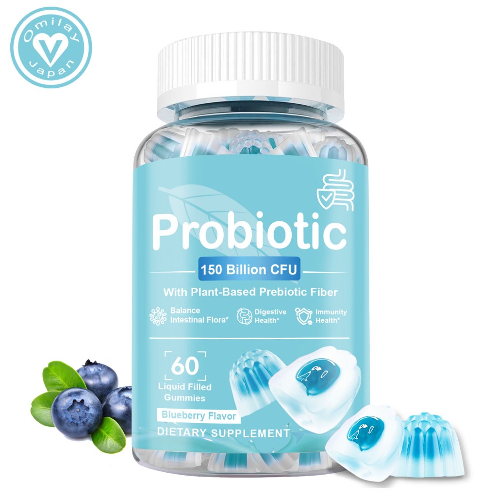 Omilay Probiotic Gummies with Prebiotics Support Gut Health Promote ...