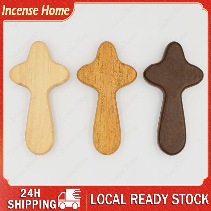 Wooden Cross Portable Handheld Cross Prayer Cross Pine Wood Comfort ...