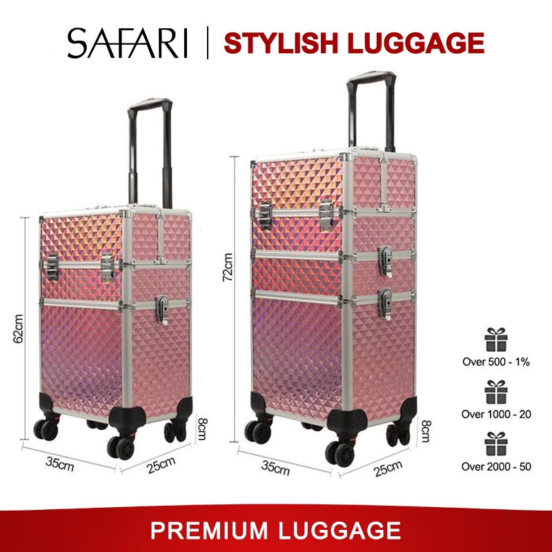 SAFARI Aluminum alloy multi-layer cosmetic case large capacity tool box ...
