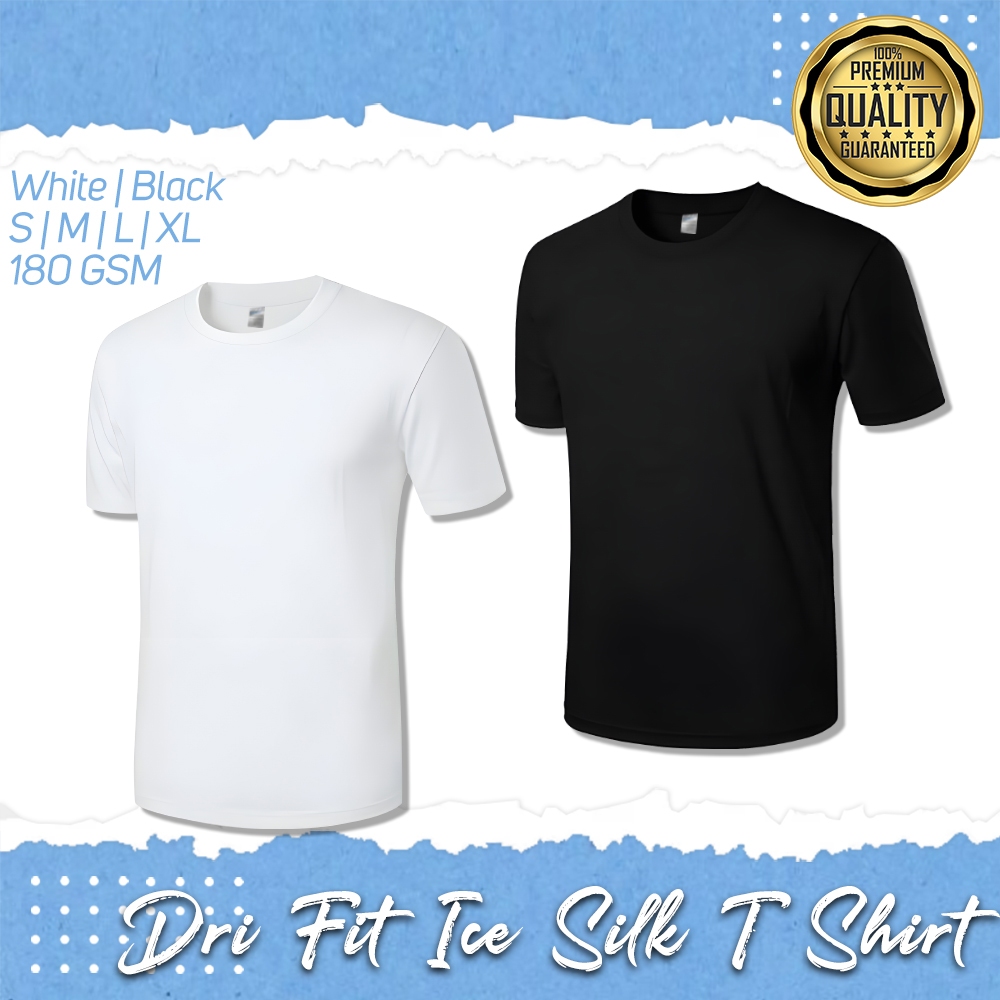 QUAFF Dri-Fit Ice Silk T-Shirt Black | White ( S | M | L | XL ...