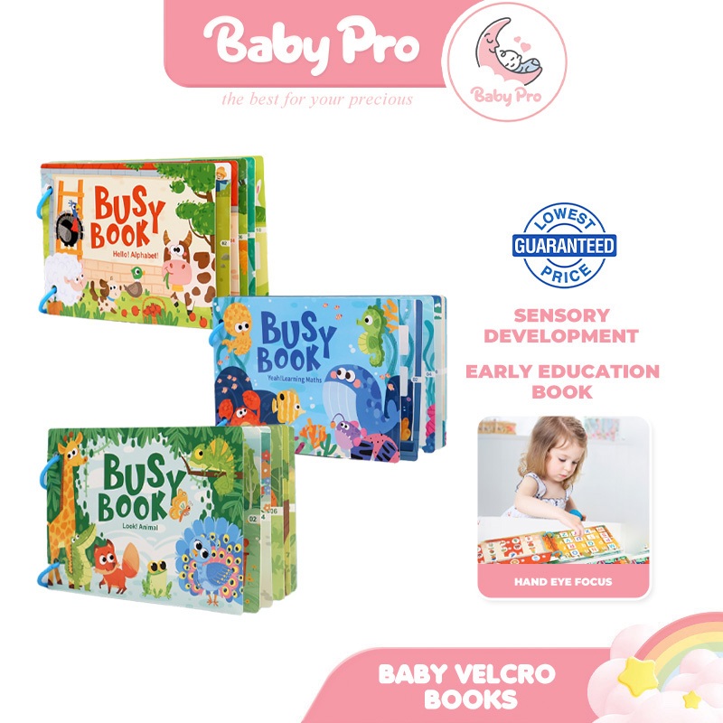 Baby Pro Kids Busy Book Tearable Velcro Books Educational Toys | Shopee ...