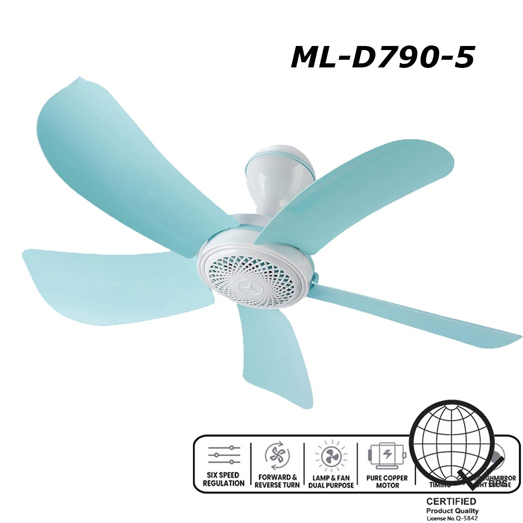 portable clip-on fan with five wings Ceiling Fan With 5 Blades Electric ...