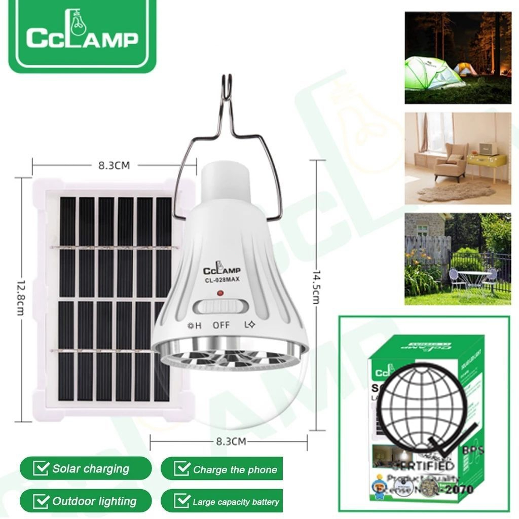 Solar Light Hanging Solar Bulb Rechargeable Solar Panel Emergency Bulb ...