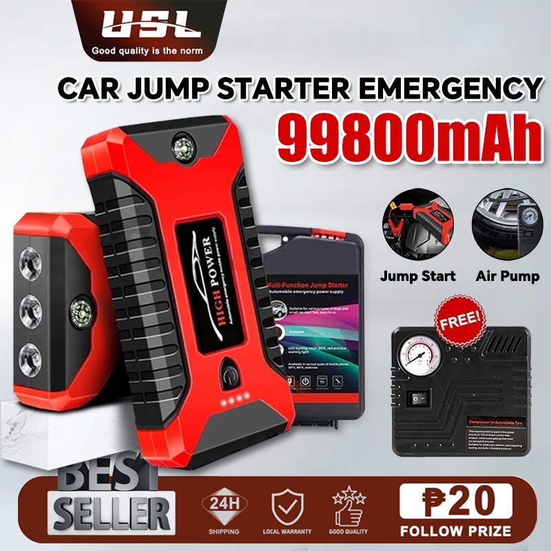 Portable Car JumpStarter 99800mAh/12V Emergency Starting Booster Car ...