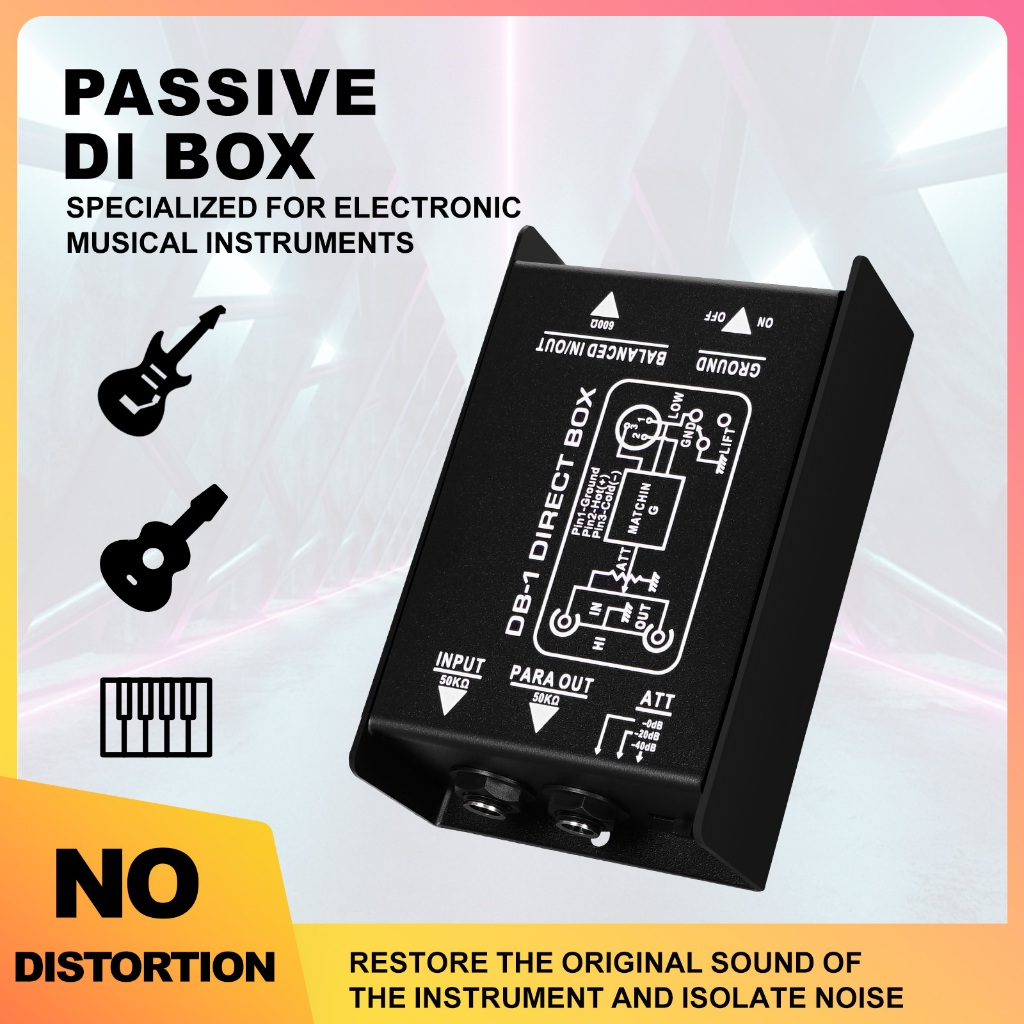 Professional Single Channel DI-Box Direct Injection Audio Box Balanced Signal Converter | Shopee ...