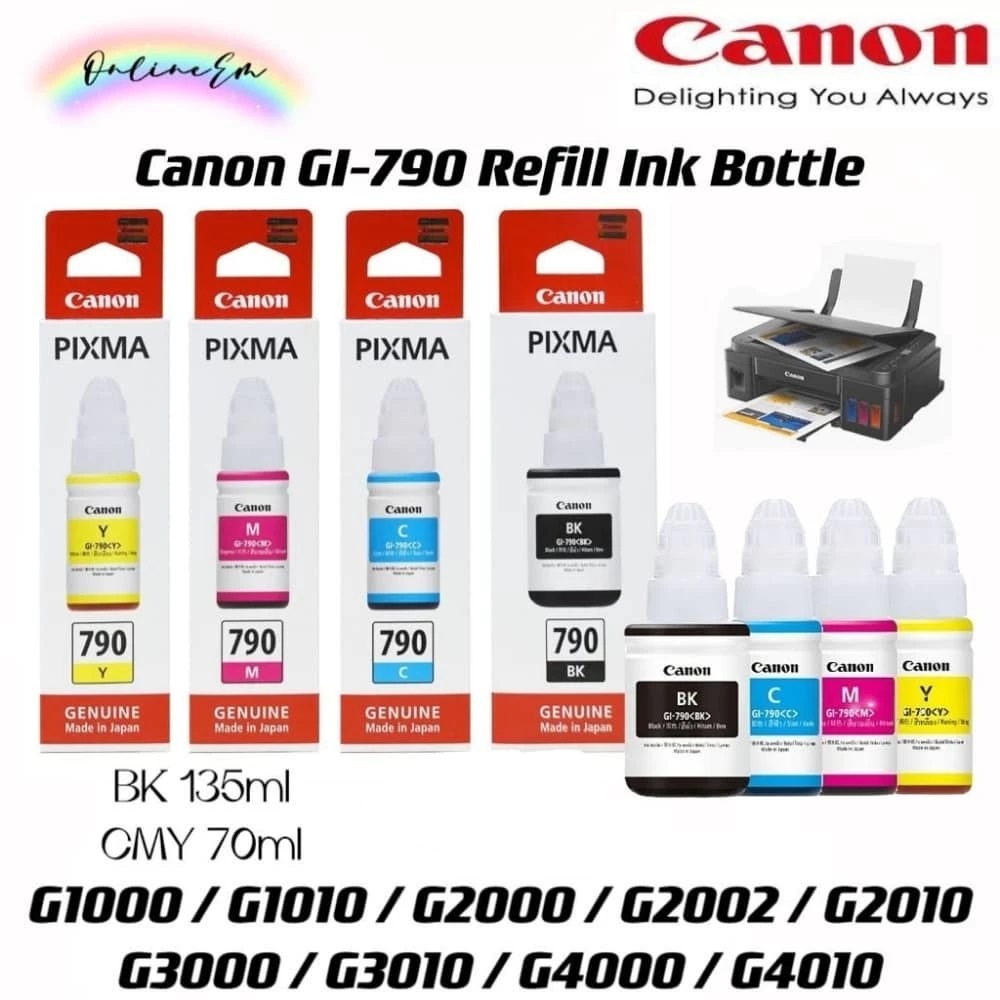 CANON GI-790 printer INK G1000 G2000 G3000 G4000 G1010 G2010 G3010 ...