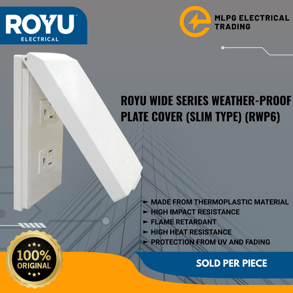 ROYU Wide Series Weather-Proof Plate Cover (Slim Type) | RWP6 | Shopee ...