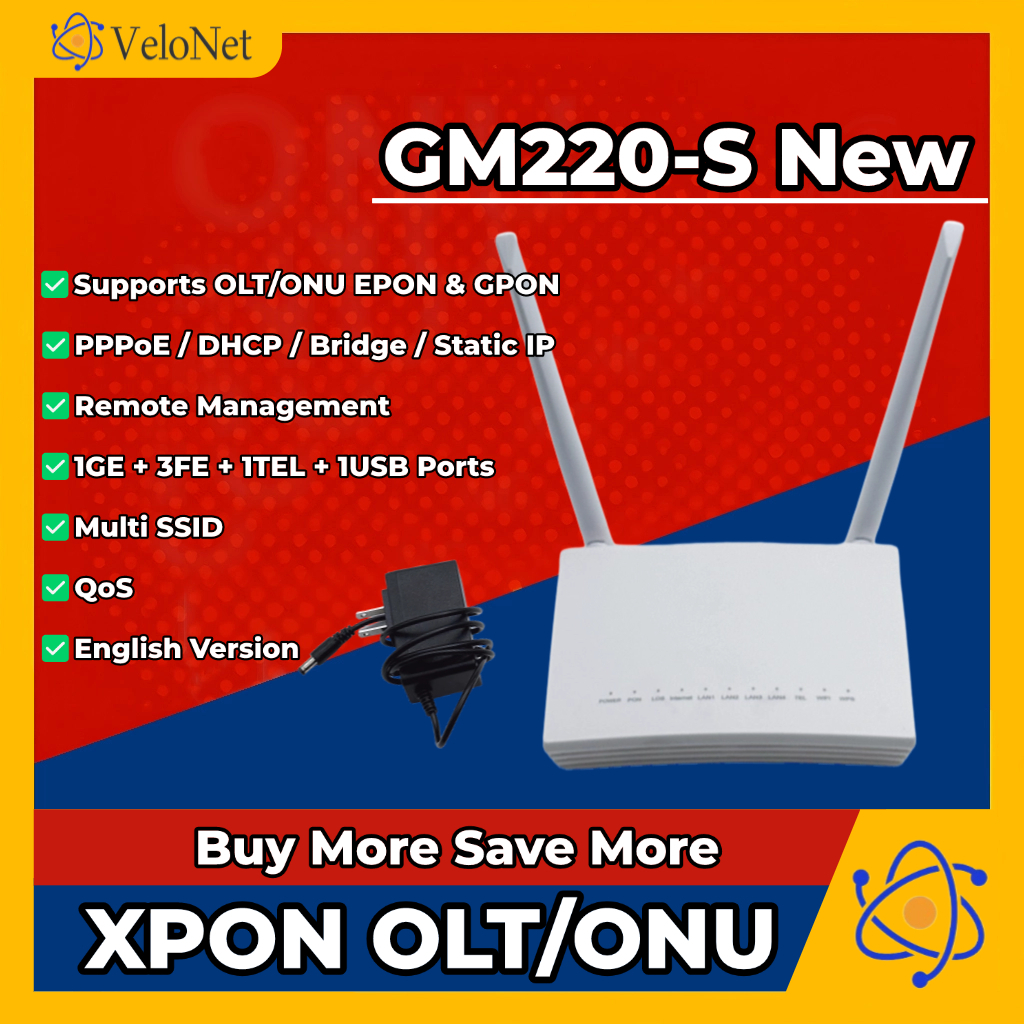 Brand New Casing GM220-S XPON ONU Modem (EPON & GPON) – with Power Adapter | Plug & Play Setup ...