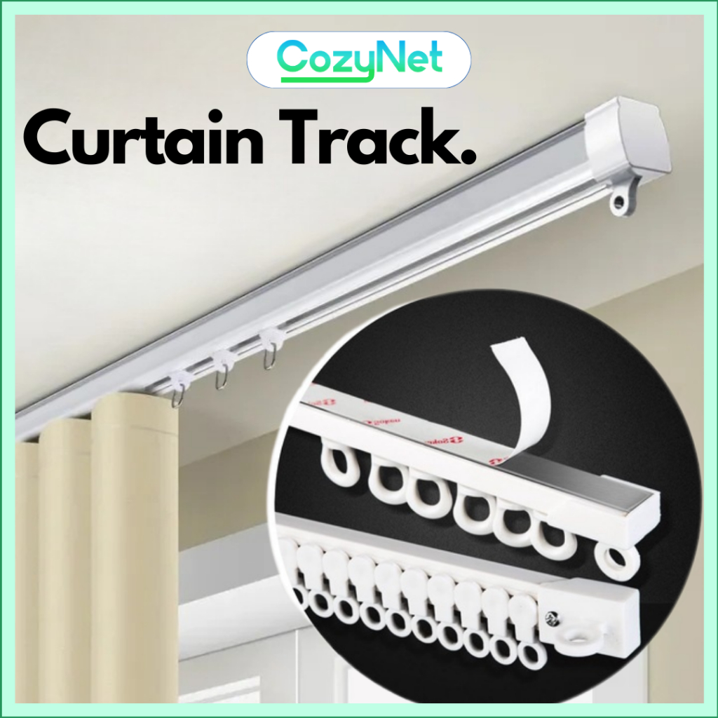 Adjustable Curtain Track Rail Straight Flexible Ceiling Mounted wall ...