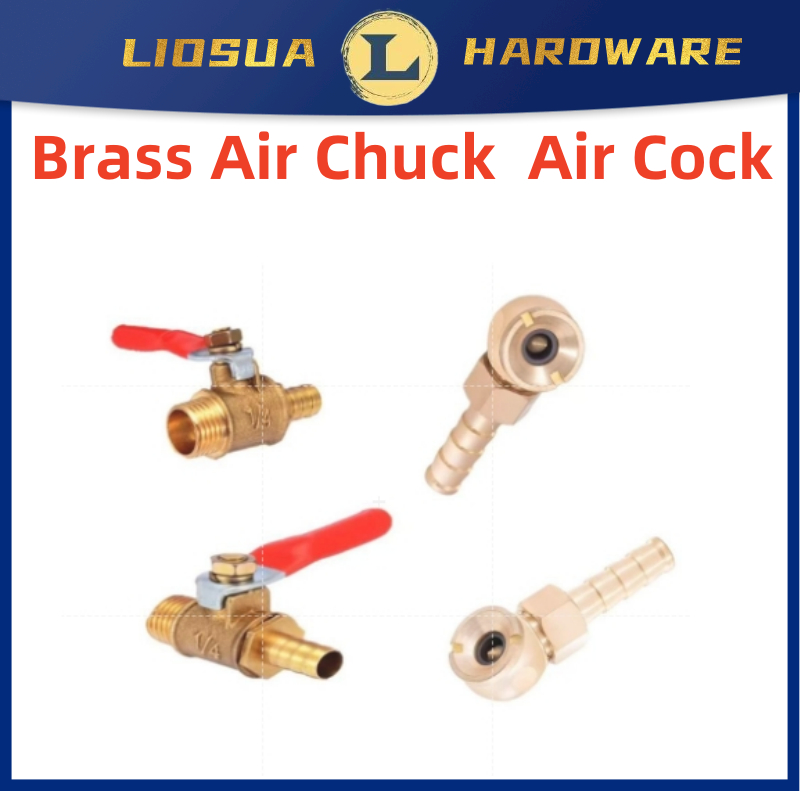 Brass Air Ball Valve Air Cock 1/4" Tire Air Chuck Pneumatic Hose ...