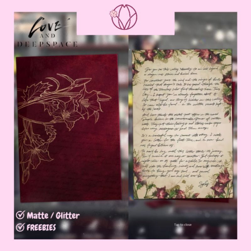 LOVE AND DEEPSPACE SYLUS's Letter with Freebies | sakuravi | Shopee ...