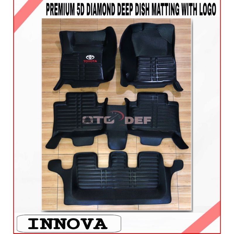 Toyota Innova 2005 to 2025 Premium 5D diamond deep dish matting with ...