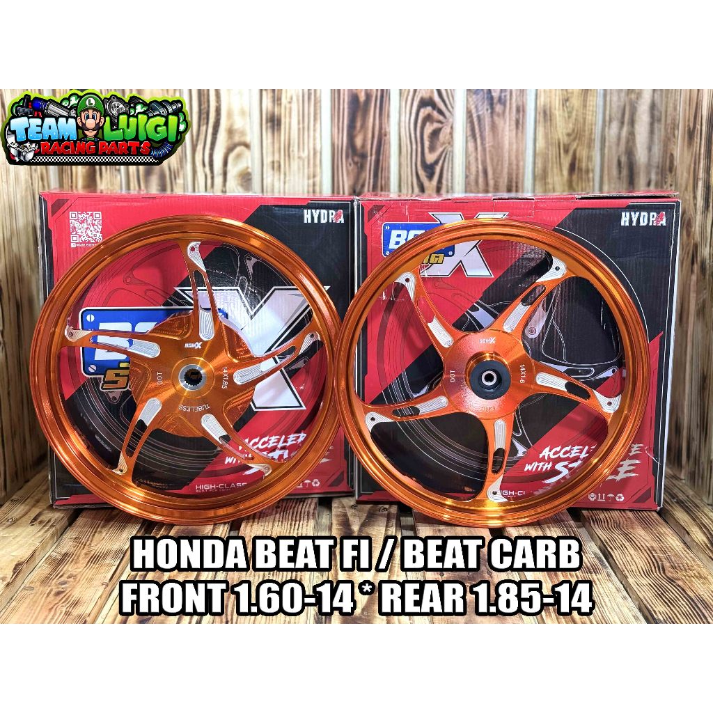 BOM X HYDRA CNC MAGS 14s 5 SPOKES HONDA BEAT FI / BEAT CARB (100% ...