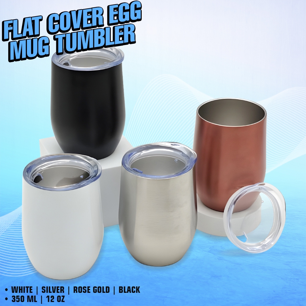 350ml Flat Cover Egg Mug 12oz Egg Shape Double Wall Stainless Mug ...