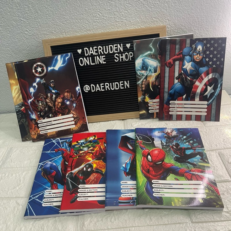Marvel Characters Composition Notebook (Captain America, Spiderman ...