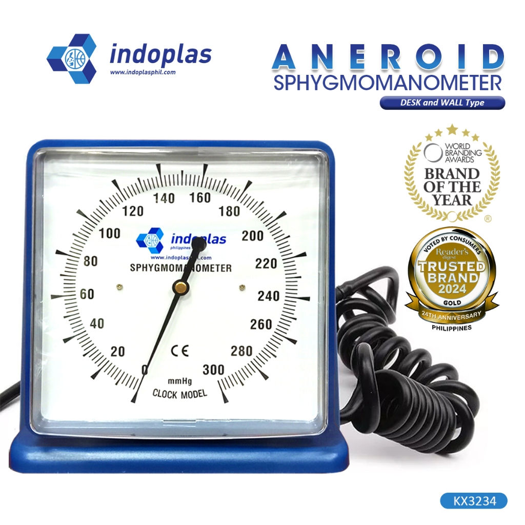 Indoplas Aneroid Blood Pressure Sphygmomanometer Desk & Wall Type ...