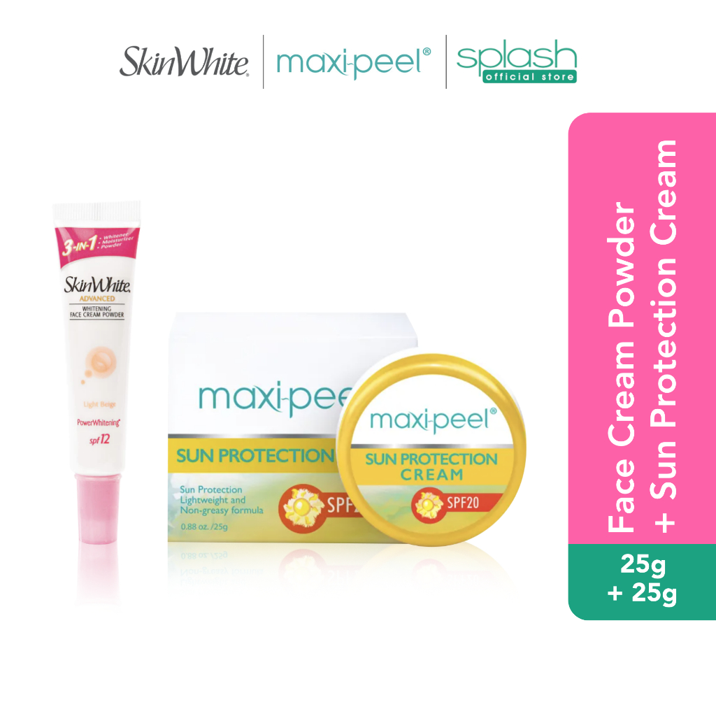 Skinwhite Face Cream Powder 25g - White + Maxi-Peel Sun Protection ...