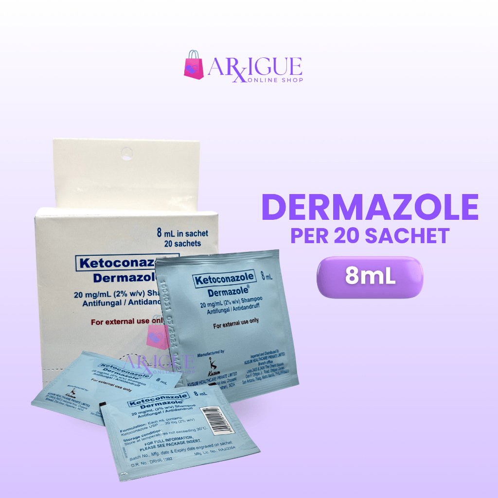 KETOCONAZOLE Dermazole Anti-fungal and Antidandruff Shampoo 8ml - 20 ...