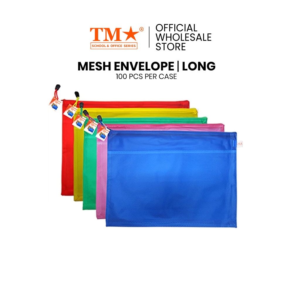 TM | 100 pcs. Mesh Envelope Long with Zipper (PE-7) | Shopee Philippines