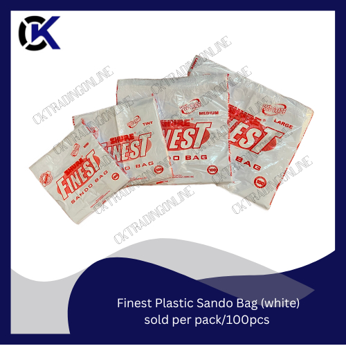 Finest Plastic Sando Bag PER PACK (White) 100pcs/pack [Mini, Tiny ...