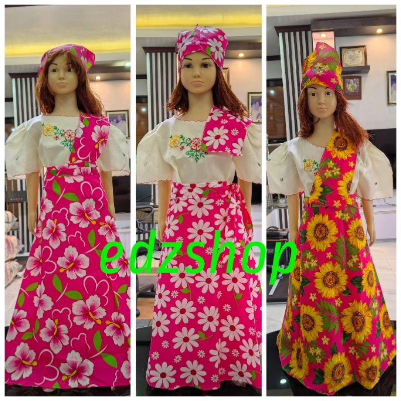 pink collection patadyong set.4in1.filipiniana costume buwan ng wika ...